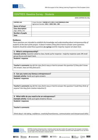 Baseline survey (pupils) | PDF | Educational Assessment | Education