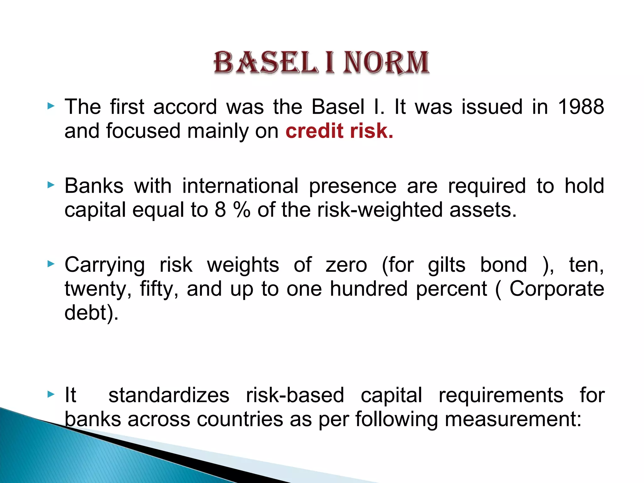 Basel norms in banking sectors | PPT