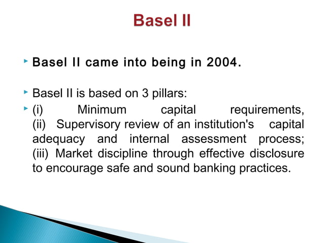Basel norms in banking sectors | PPT | Stocks and Bonds | Personal ...
