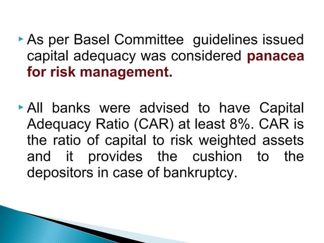 Basel norms in banking sectors | PPT | Stocks and Bonds | Personal ...