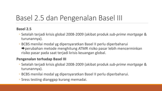 Basel dan Regulasi Manajemen Risiko | PPTX