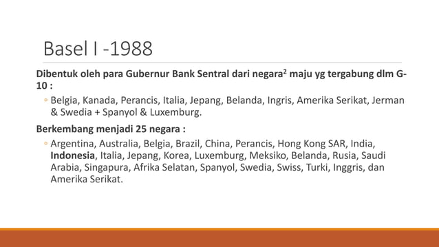 Basel dan Regulasi Manajemen Risiko | PPTX