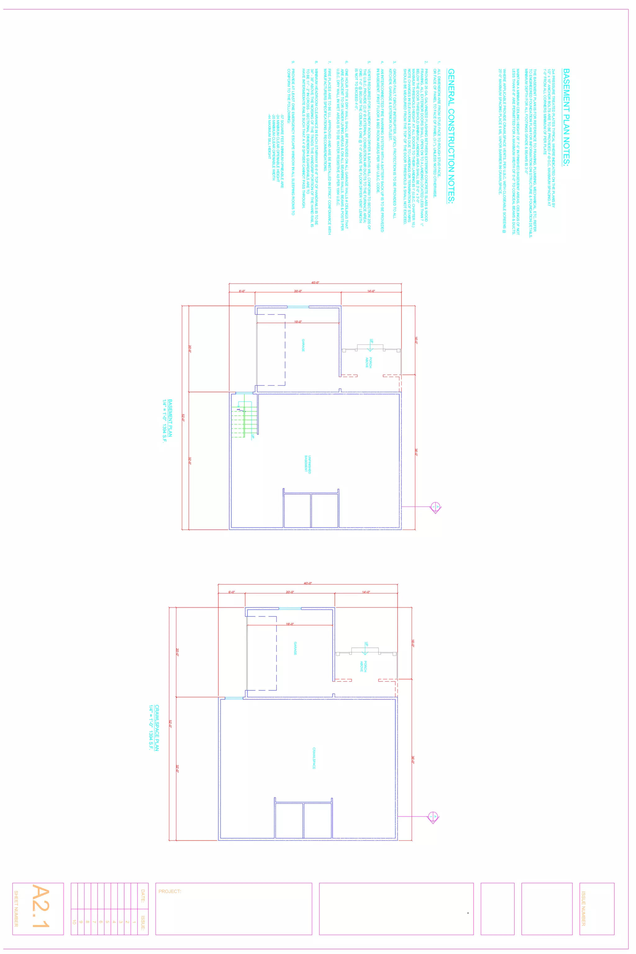 Basement Floor Plan W Crawl Space Option | PDF