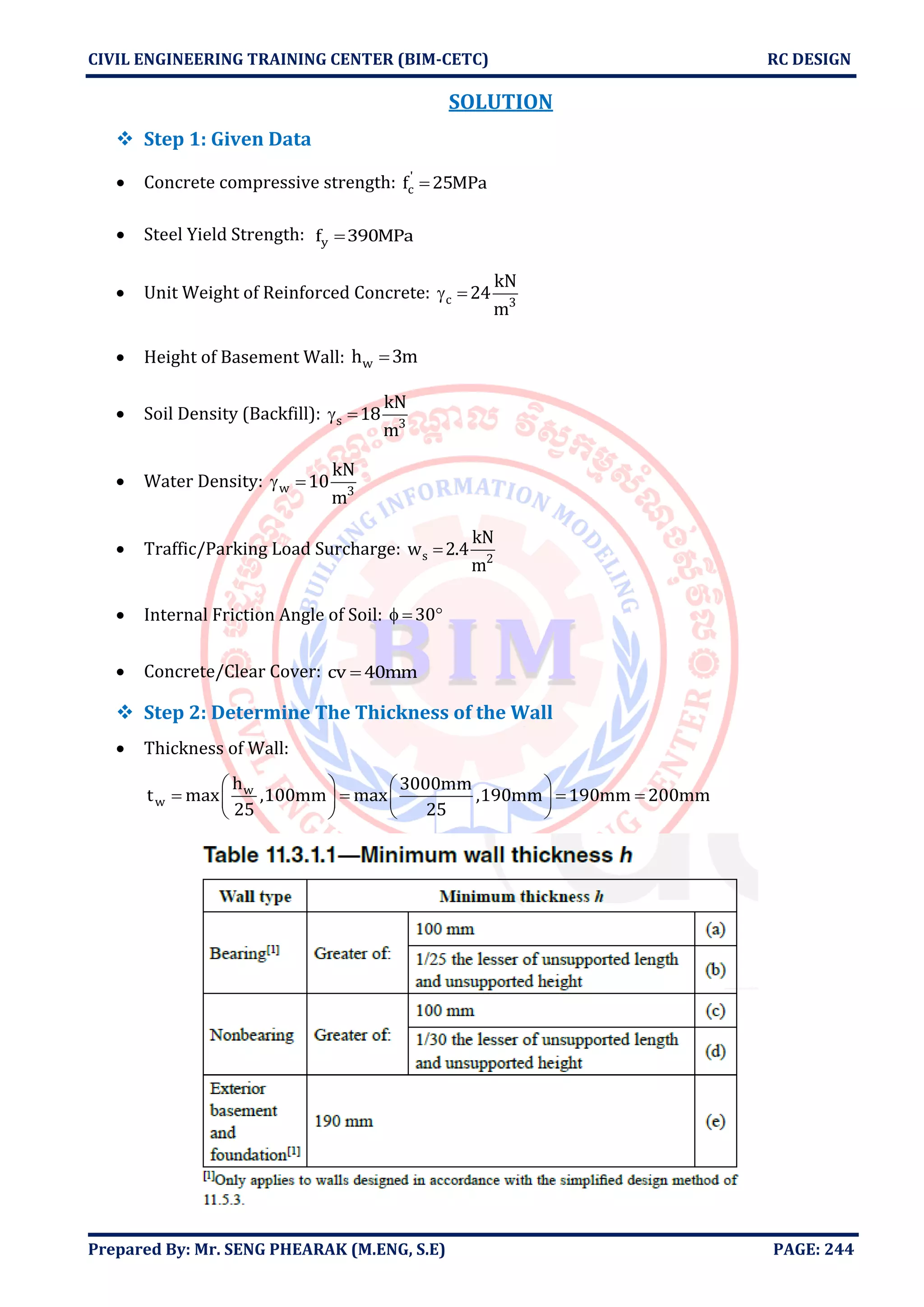 Basement wall design | PDF