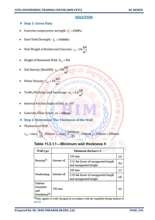 Basement wall design | PDF