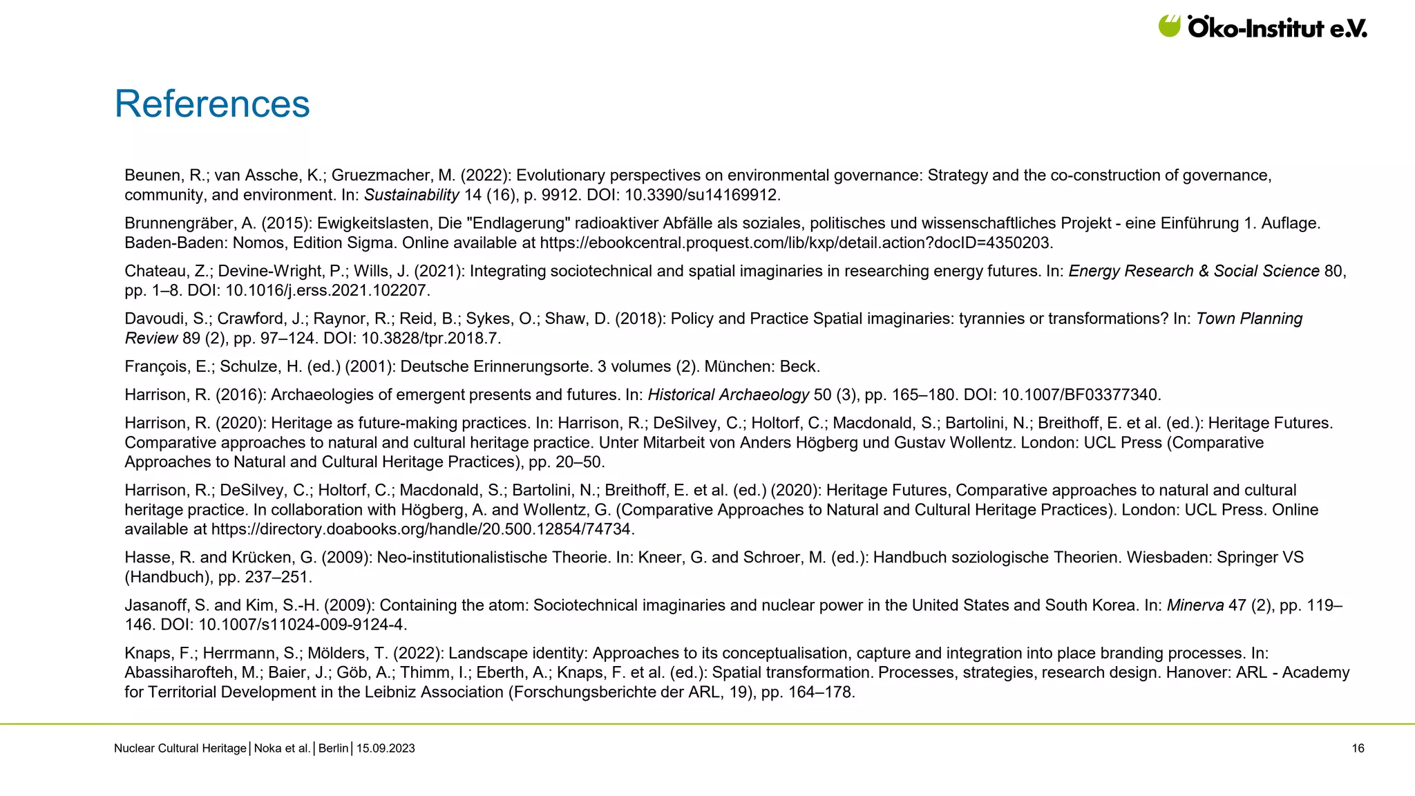 The role of Nuclear Cultural Heritage in long-term nuclear waste ...
