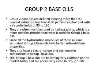 Base oil chemistry | PDF