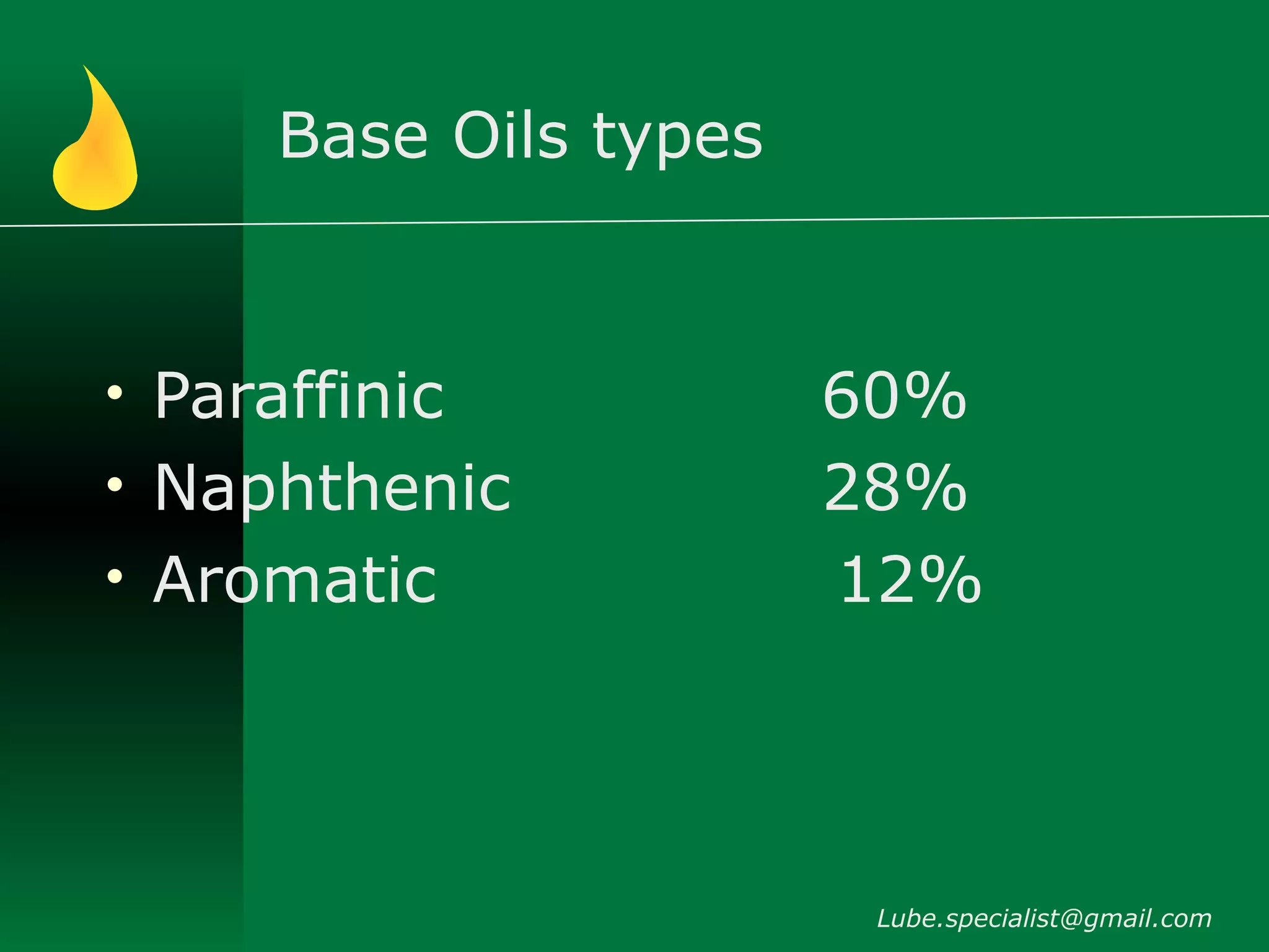 Base oils for lubricants manufacture & classification | PPT