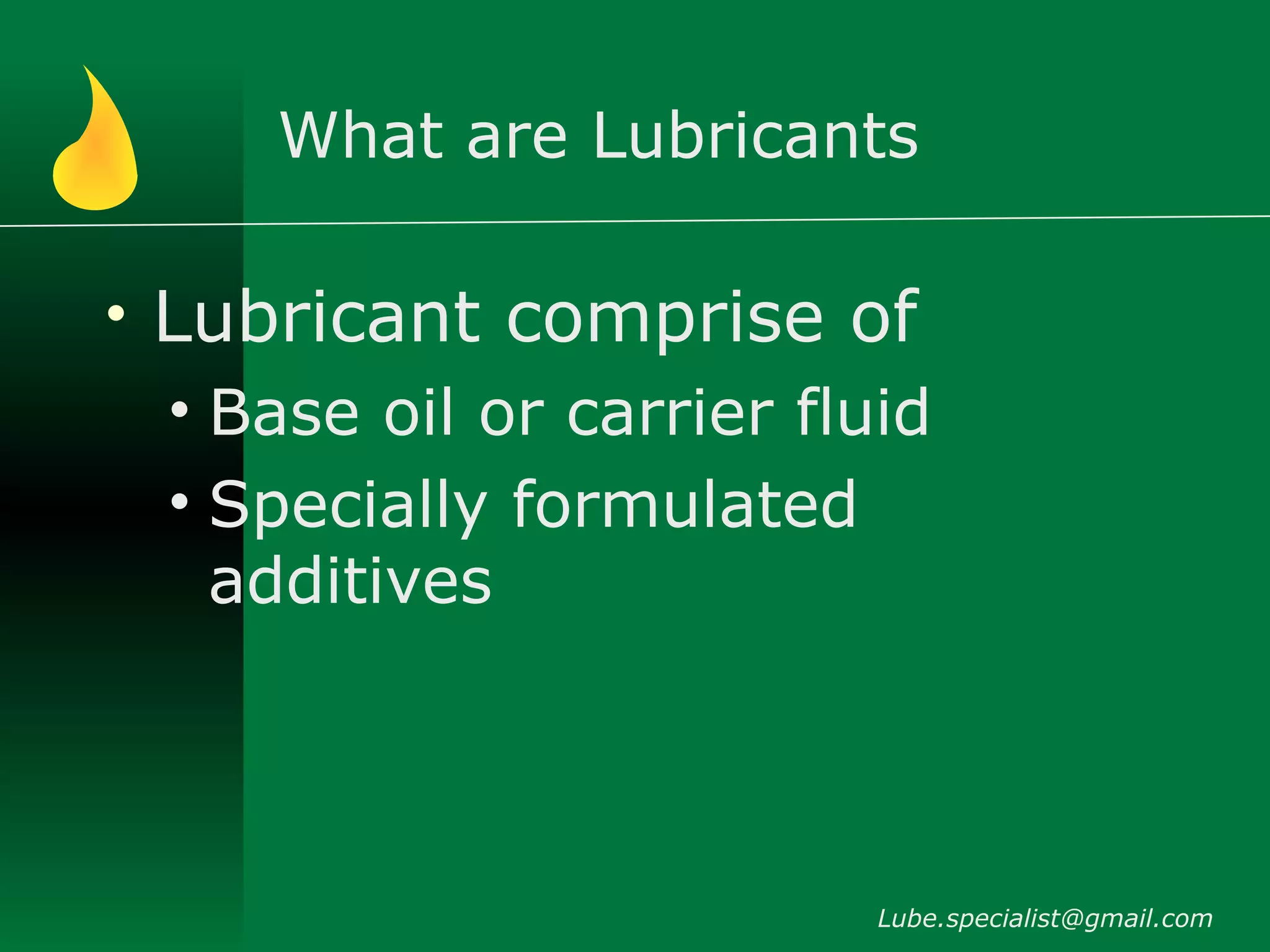 Base oils for lubricants manufacture & classification | PPT