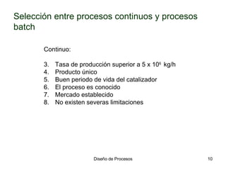 Bases del diseño de procesos | PPT