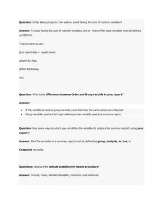 Base sas interview questions | PDF