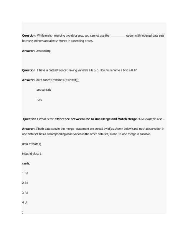Base sas interview questions | PDF