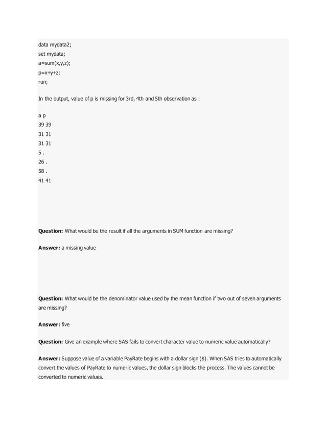 Base sas interview questions | PDF