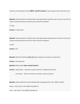 Base sas interview questions | PDF