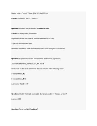 Base sas interview questions | DOCX