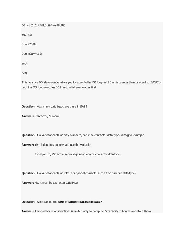 Base sas interview questions | PDF