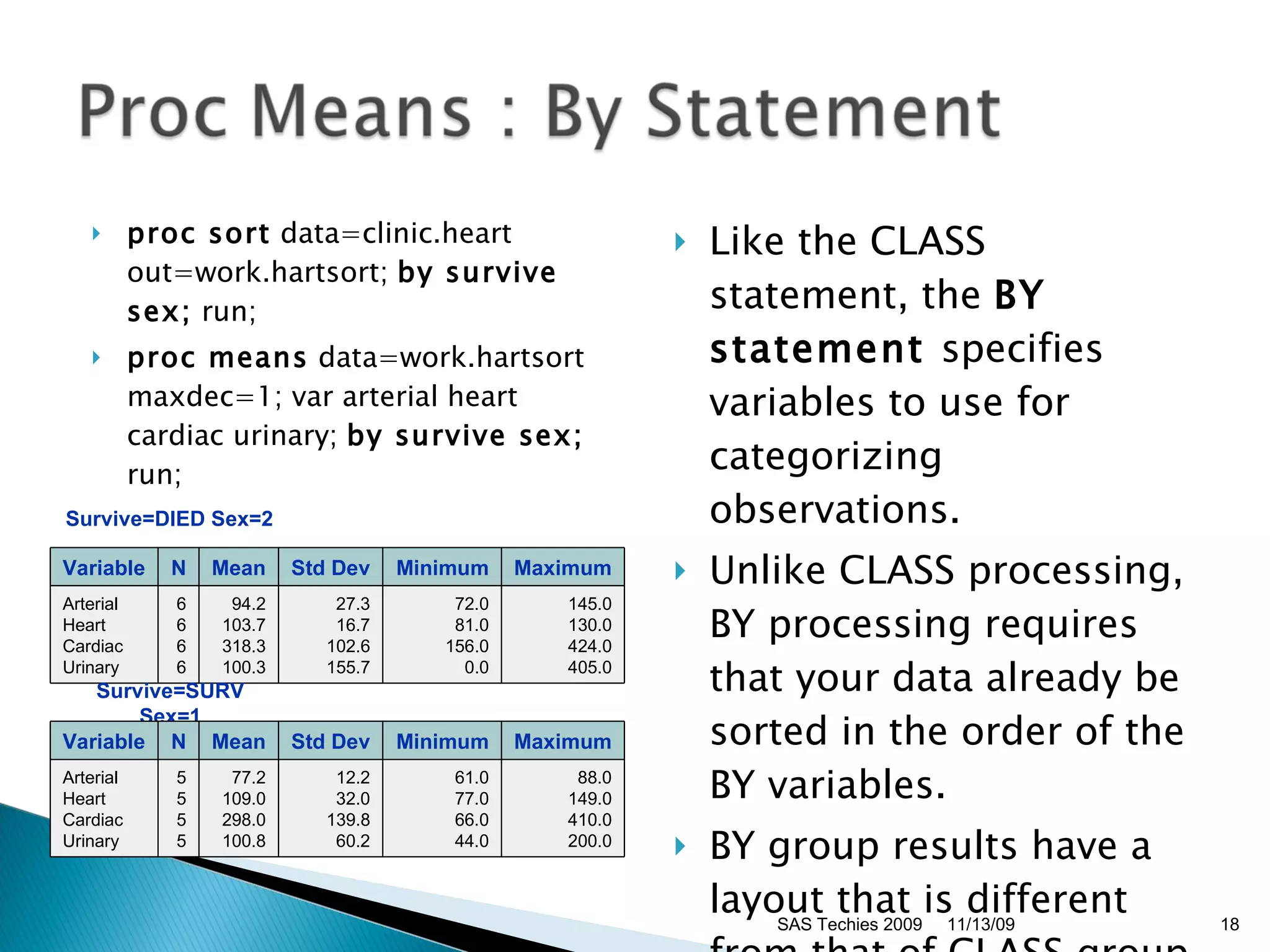 Base SAS Statistics Procedures | PPT