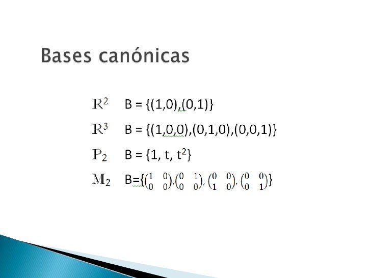 Bases canónicas i.c