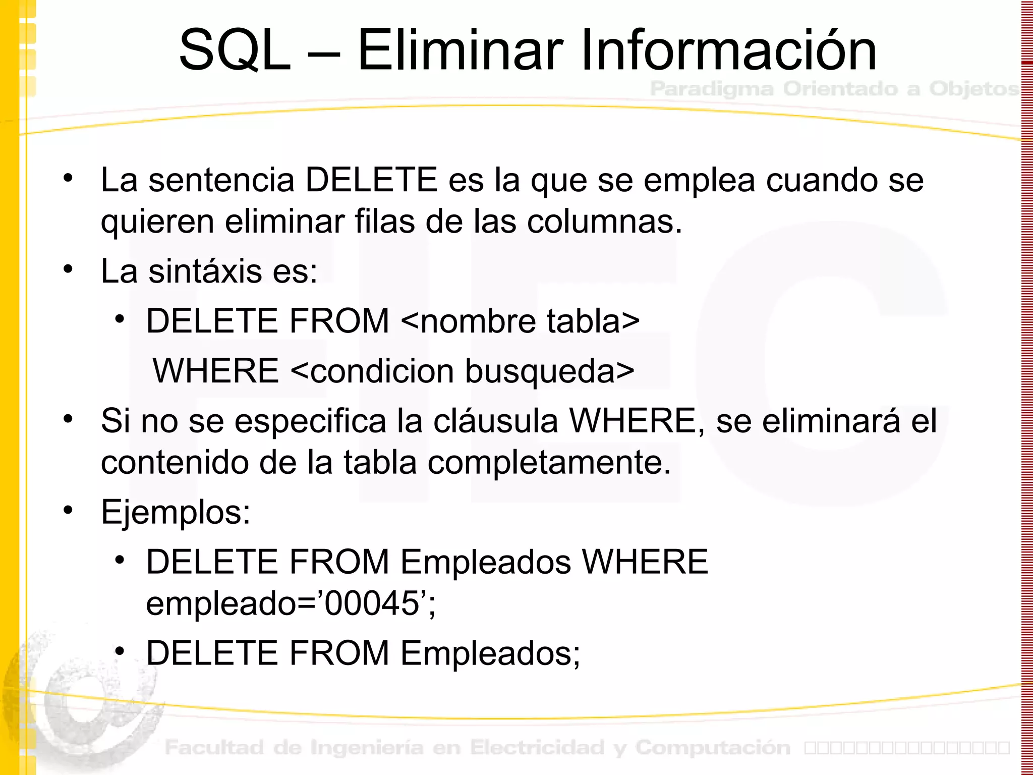 Java y Bases de Datos | PPT