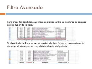 Filtro Avanzado en Excel | PPT