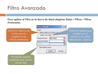 Filtro Avanzado en Excel | PPT
