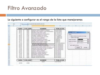 Filtro Avanzado en Excel | PPT