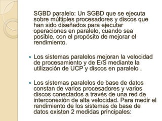 Bases De Datos Paralelas | PPTX