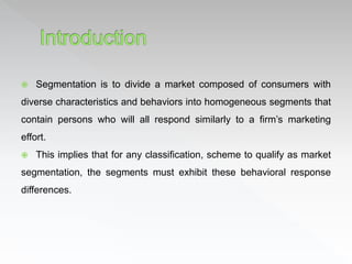 Bases for Segmentation of consumer market | PPTX