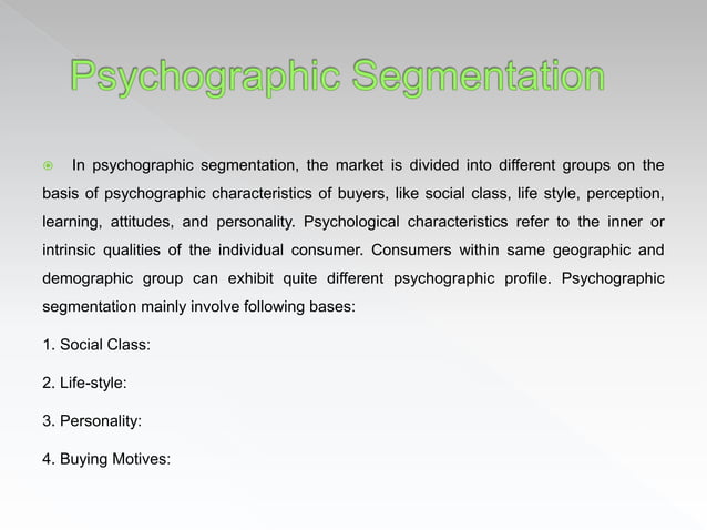 Bases for Segmentation of consumer market | PPTX
