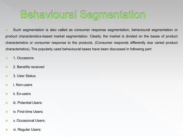 Bases for Segmentation of consumer market | PPTX