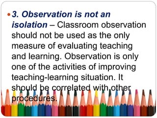 Bases of classroom observation | PPTX
