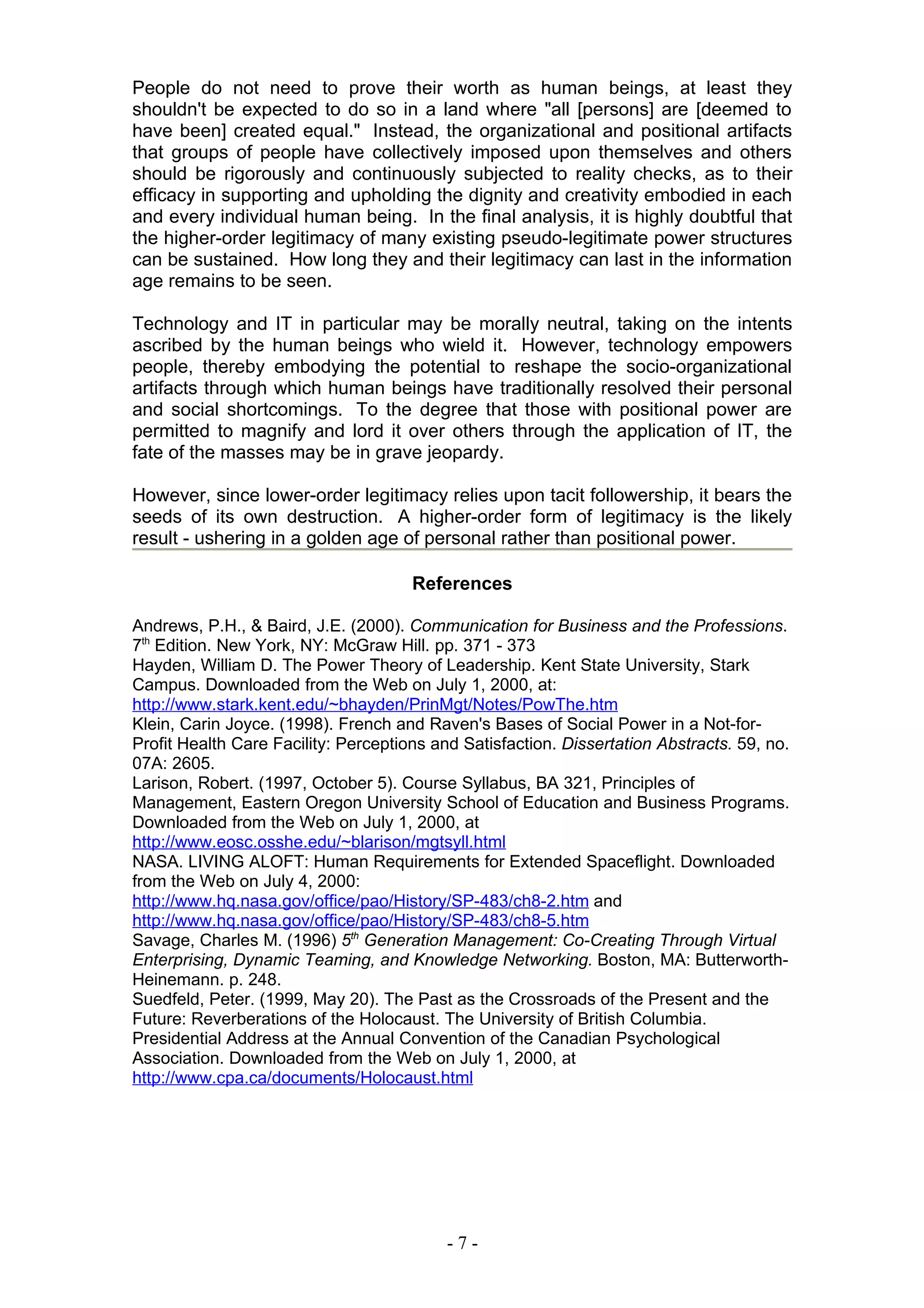 Bases Of Social Power French And Raven | DOC