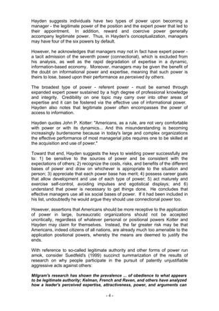 Bases Of Social Power French And Raven | DOC