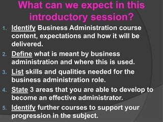 Business Administration - Session 1 | PPTX