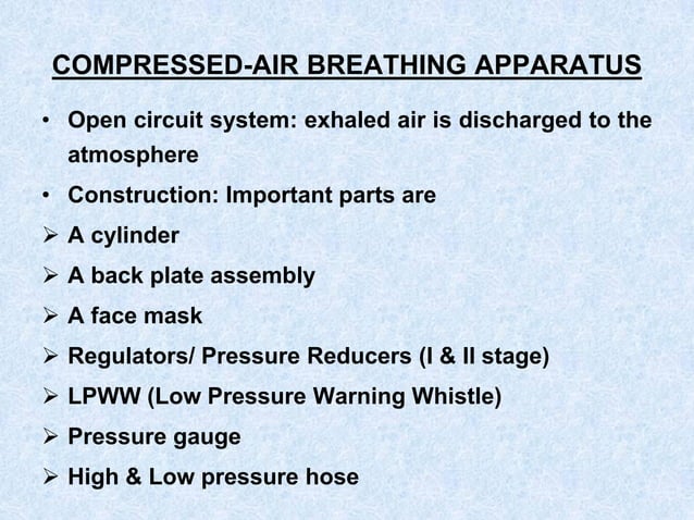 Self-contained breathing apparatus (SCBA) are used to protect users ...