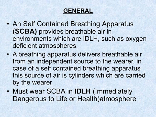 Self-contained breathing apparatus (SCBA) are used to protect users ...