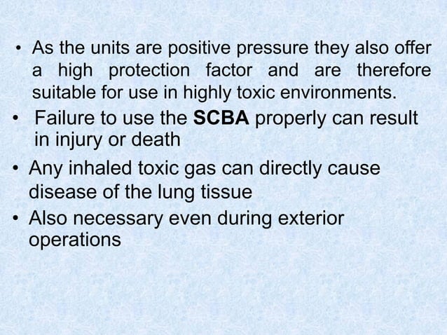 Self-contained breathing apparatus (SCBA) are used to protect users ...