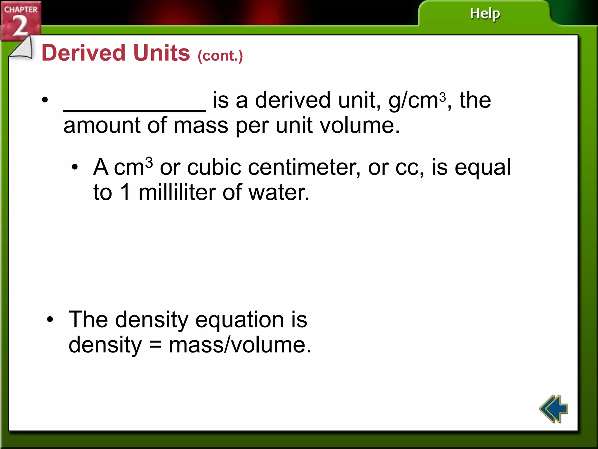 Base unit and Derived units, Volume and Density.ppt | Physics | Science