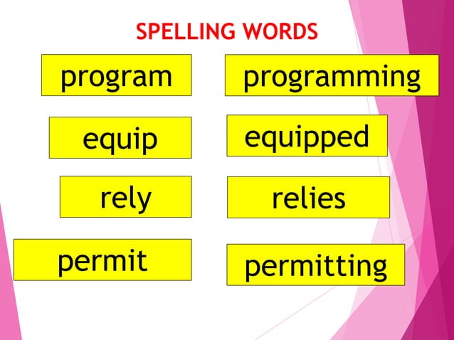 Base Words and Endings spelling lesson grdae 5 | PDF