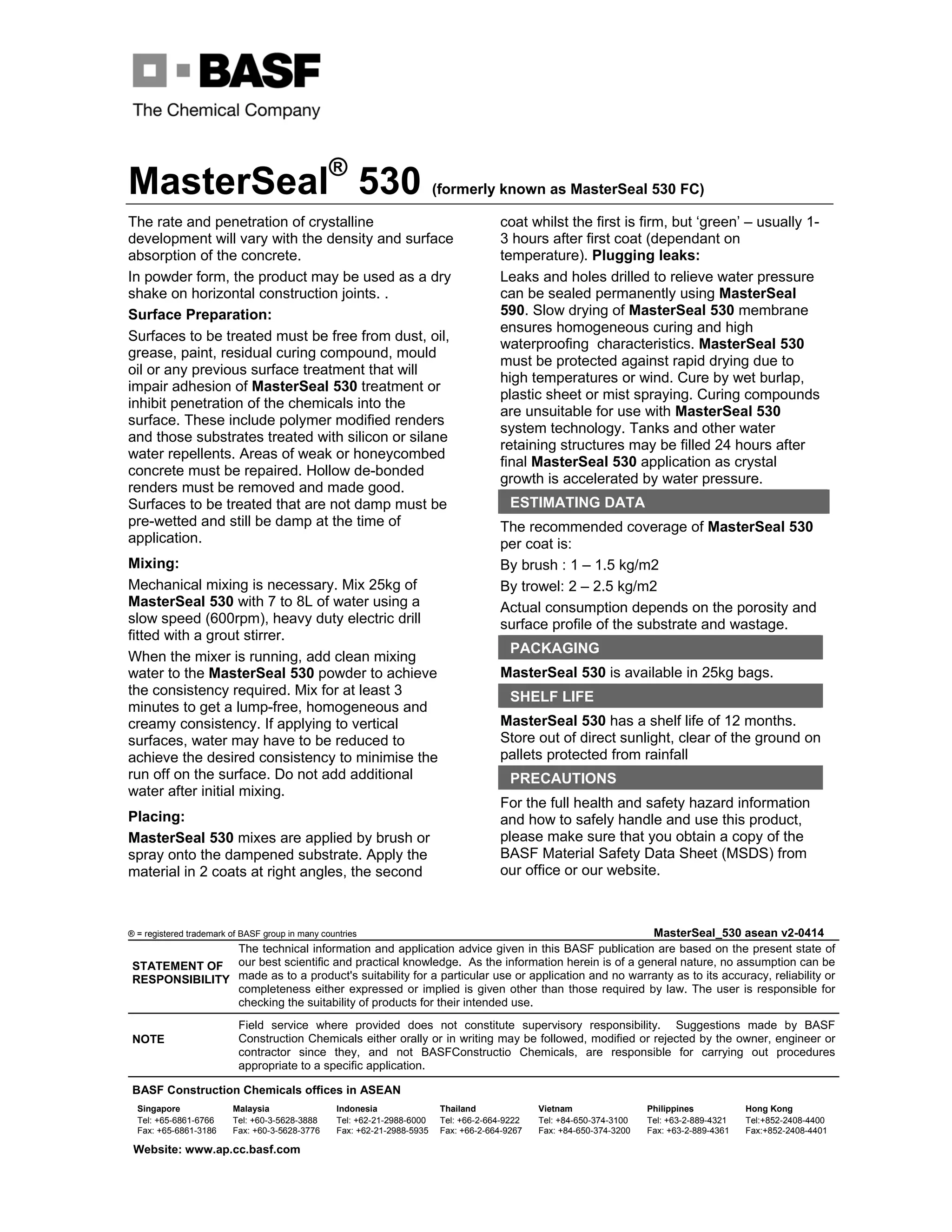 Basf masterseal-530-tds | PDF