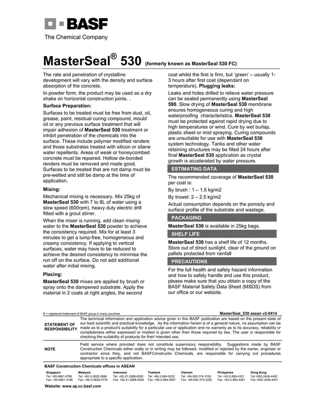 Basf masterseal-530-tds | PDF