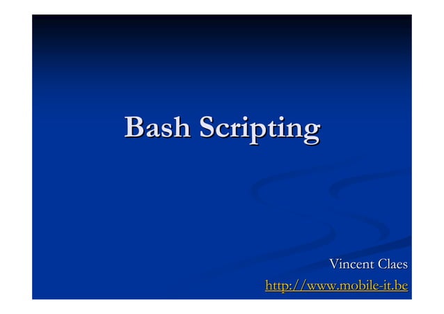 Bash Scripting | PPT
