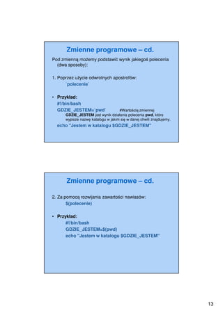 Bash 1 ----- wykład2i3 | PDF