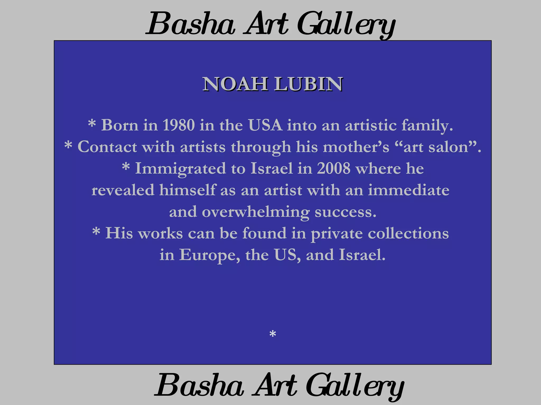 Basha gallery presentation of artists usa | PPS