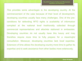 Bashar H. Malkawi The WTO Dispute Settlement Mechanism: Realities and ...