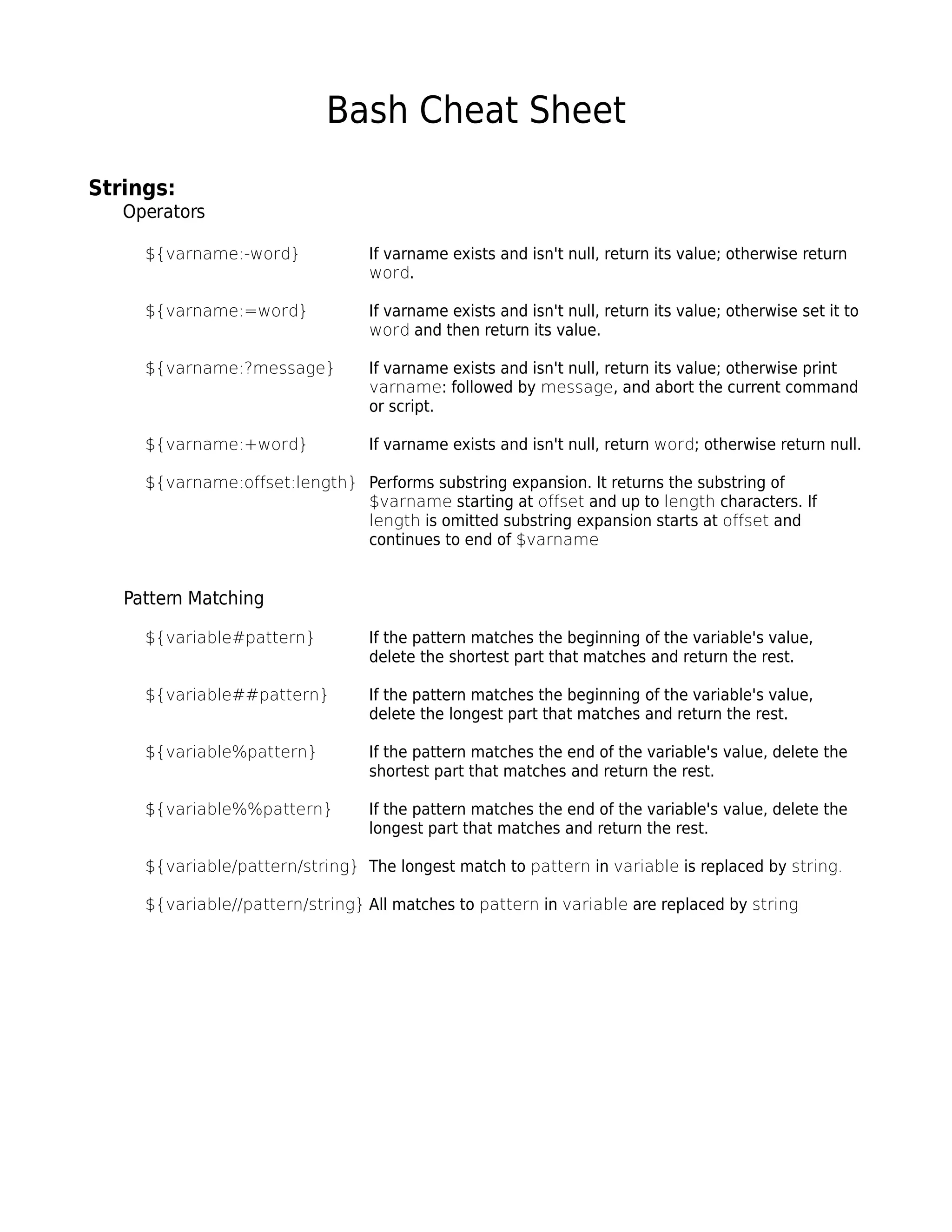 Bash Cheat Sheet - SniferL4bs | PDF
