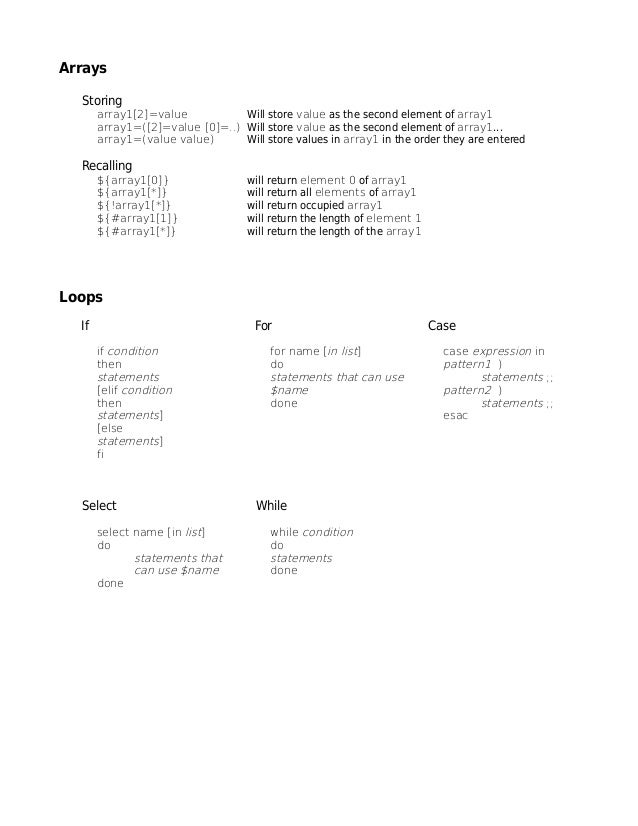 Bash Cheat Sheet - SniferL4bs
