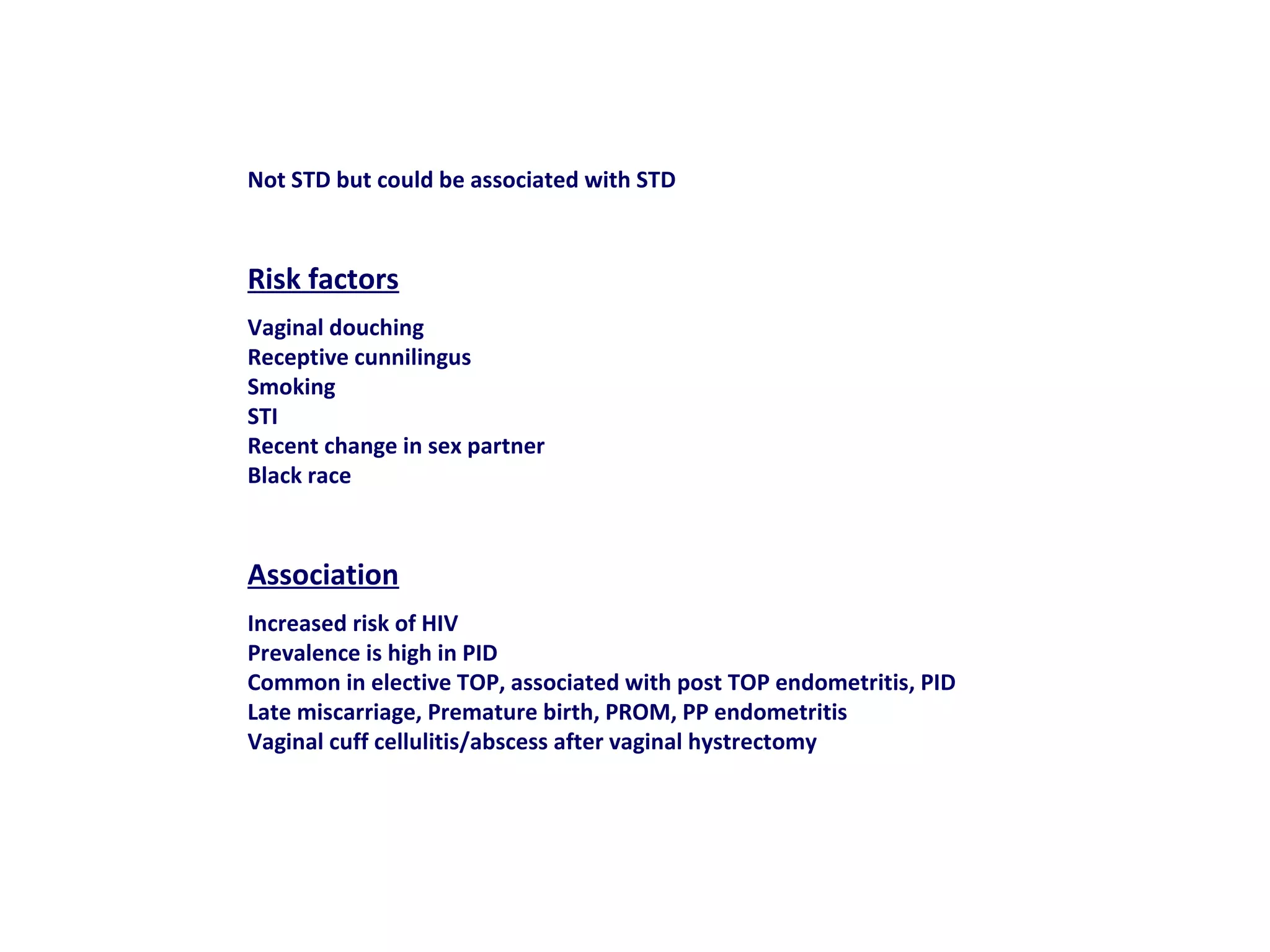 Bashh bacterial vaginosis guideline summary | PPT