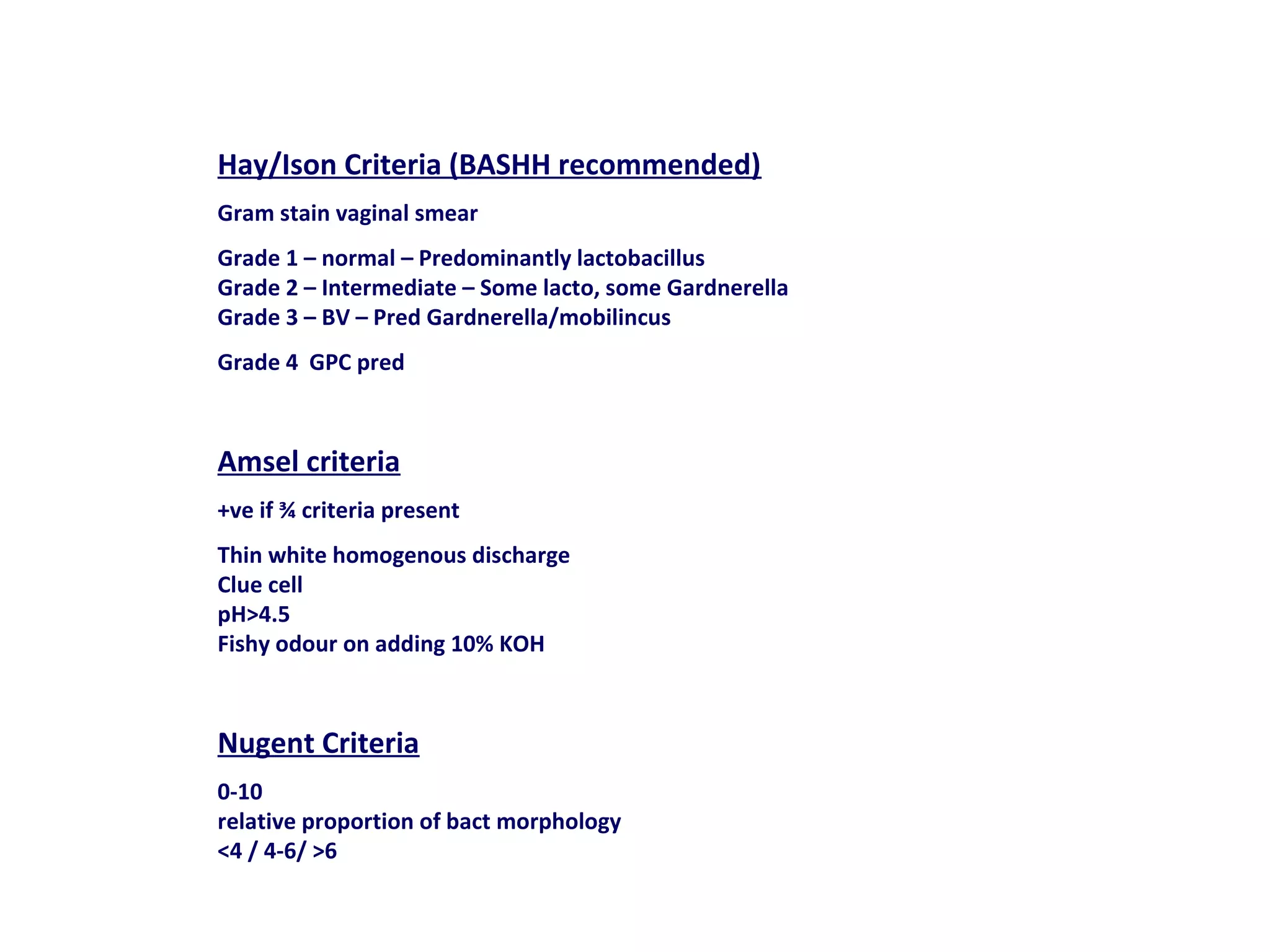 Bashh bacterial vaginosis guideline summary | PPT