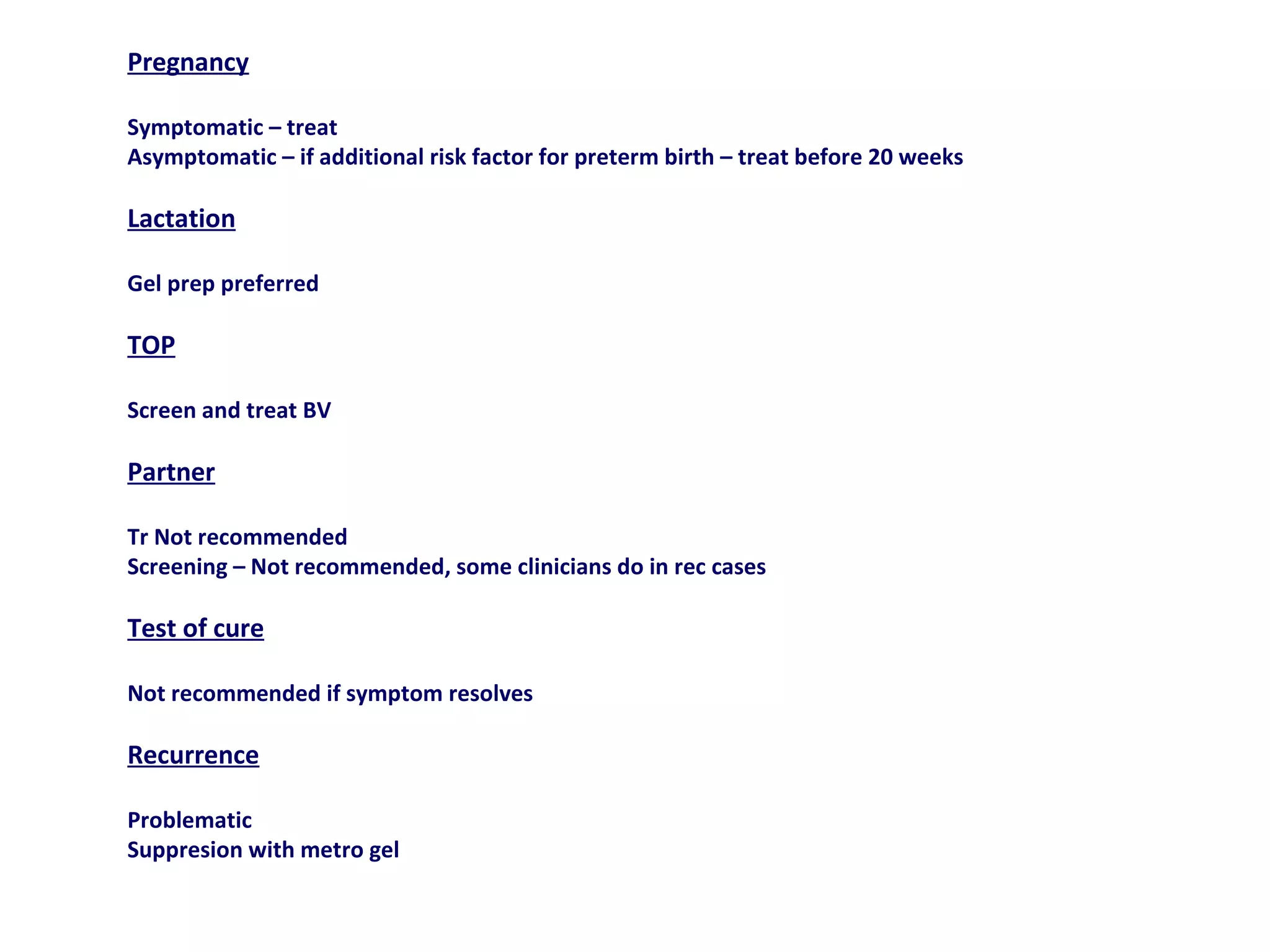 Bashh bacterial vaginosis guideline summary | PPT